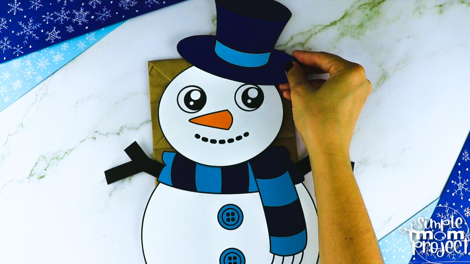 Printable Snowman Paper Bag Puppet Template – Simple Mom Project