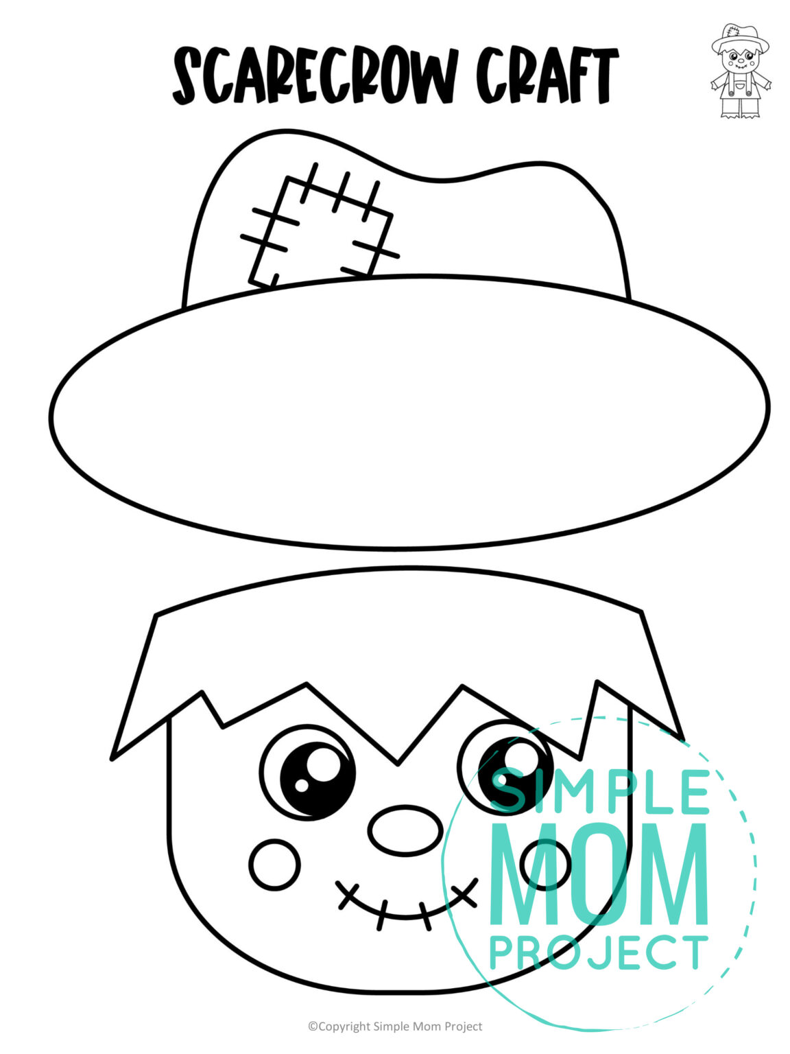 Printable Scarecrow Paper Bag Puppet Template – Simple Mom Project