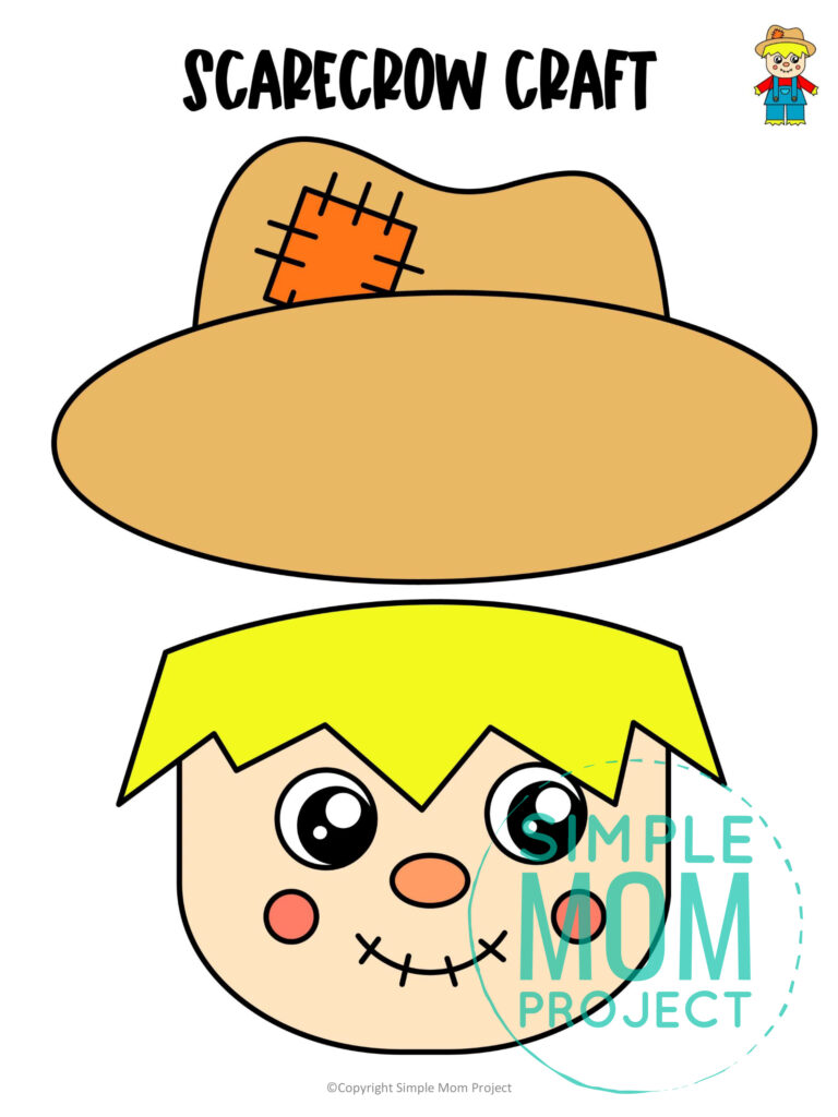 Printable Scarecrow Paper Bag Puppet Template – Simple Mom Project