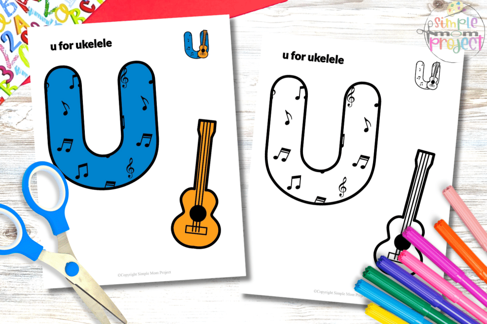 Free Printable Lowercase u Ukulele Craft for Kids & Teachers - Simple ...
