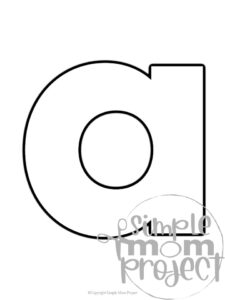 Free Printable Lowercase Letter a Template – Simple Mom Project
