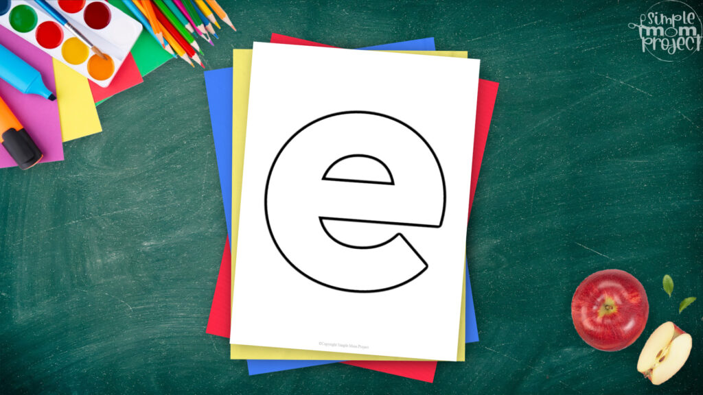 Free Printable Lowercase Letter e Template – Simple Mom Project