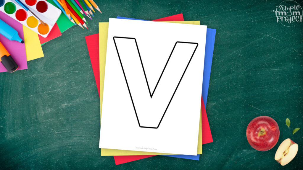 Free Printable Uppercase Letter V Template – Simple Mom Project