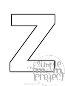 Free Printable Uppercase Letter Z Template - Simple Mom Project