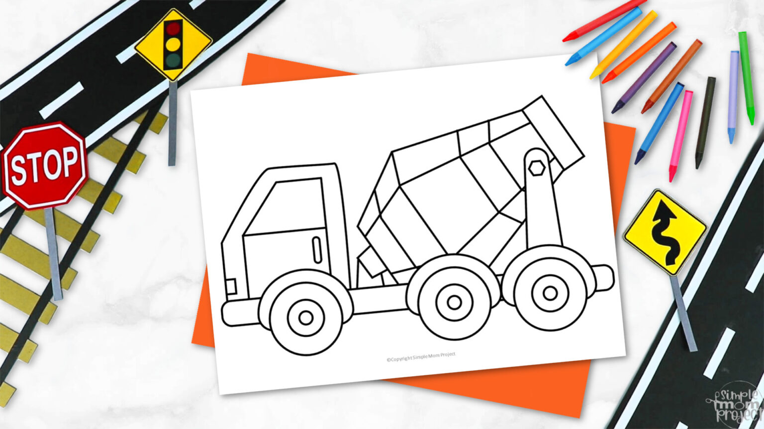 Free Printable Cement Truck Template – Simple Mom Project