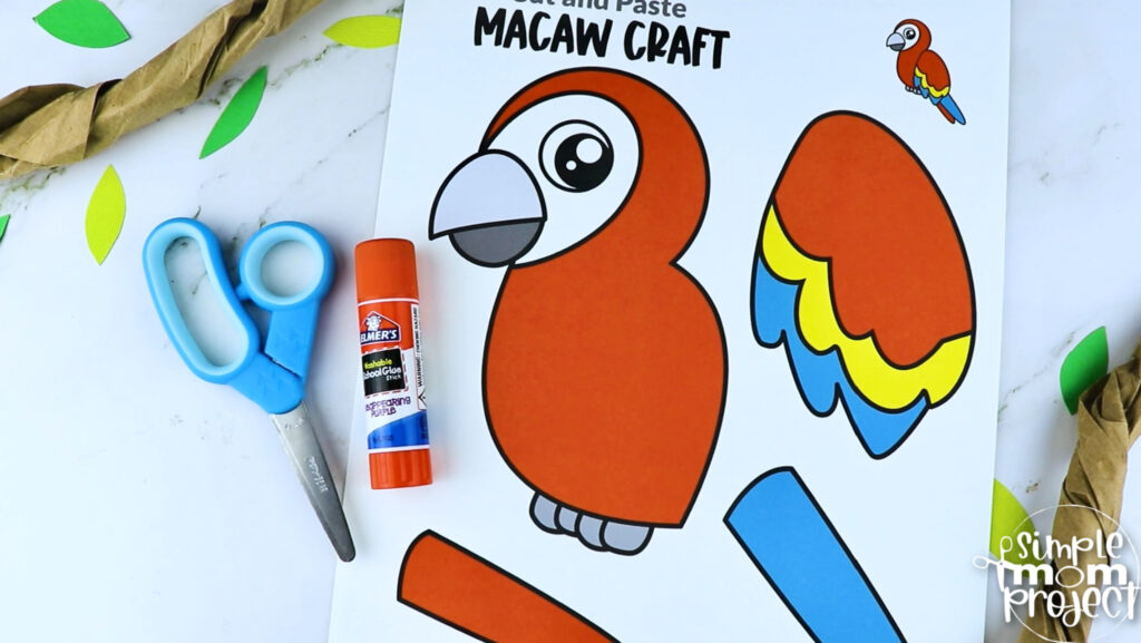 Printable Macaw Parrot Craft Template – Simple Mom Project