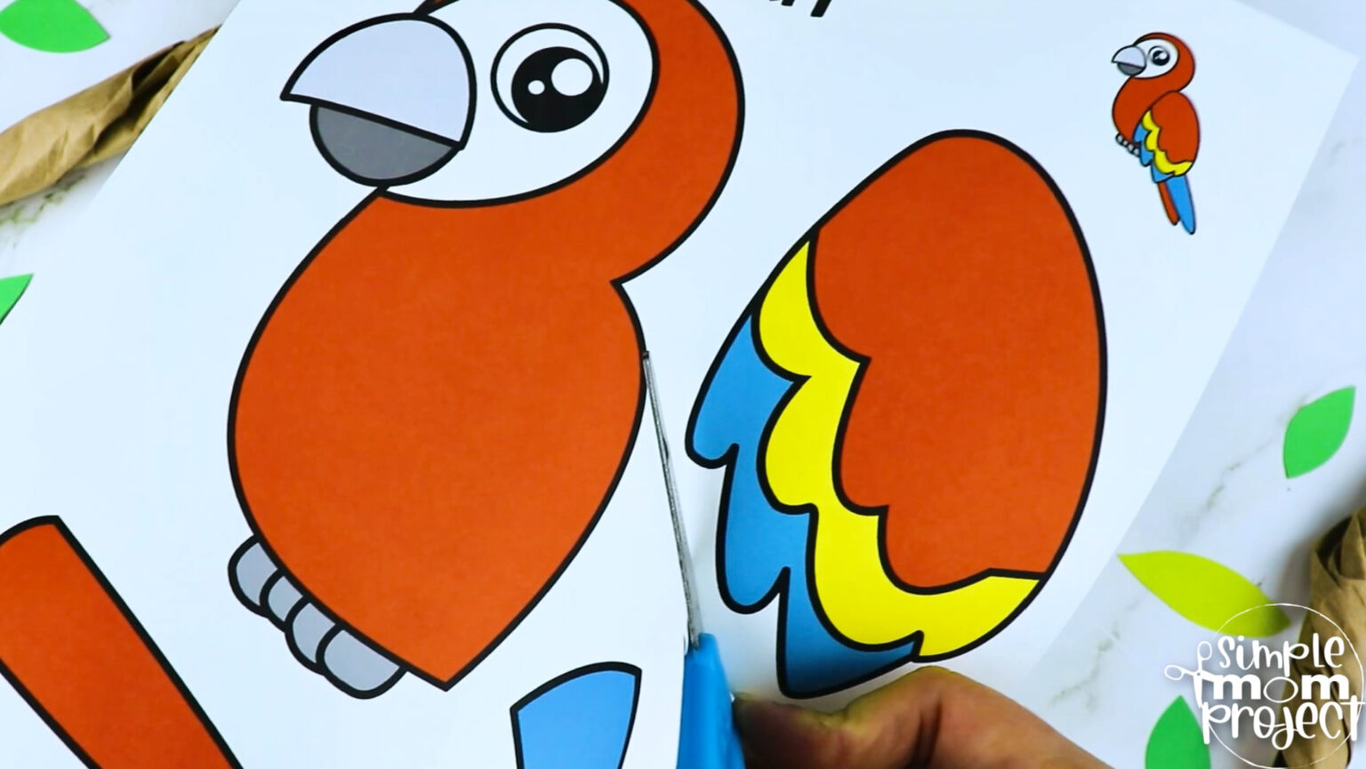 Printable Macaw Parrot Craft Template – Simple Mom Project