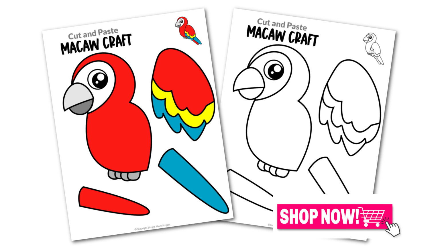 Printable Macaw Parrot Craft Template – Simple Mom Project