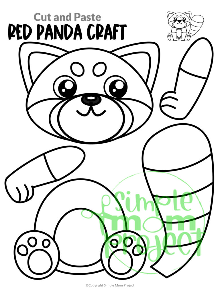 Printable Red Panda Craft Template – Simple Mom Project