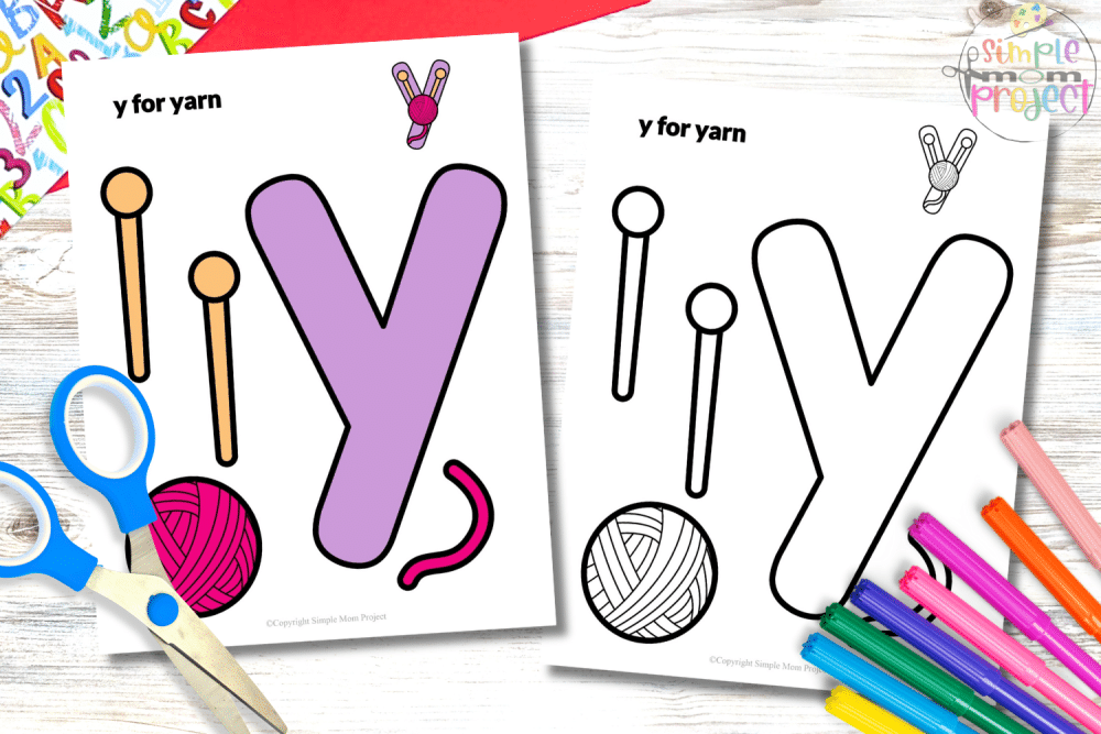 Free Printable Lowercase y for Yarn Craft for Kids & Teachers - Simple ...