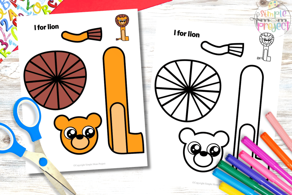 Free Printable Lowercase l Lion Craft for Kids & Teachers - Simple Mom ...