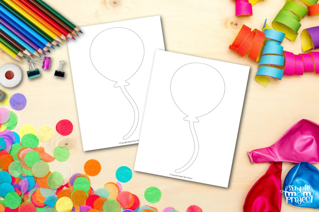 Free Printable Balloon Stencil Coloring Template – Simple Mom Project