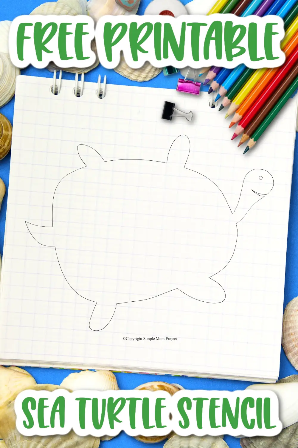 Free Printable Sea Turtle Stencil Outline Template - Simple Mom Project