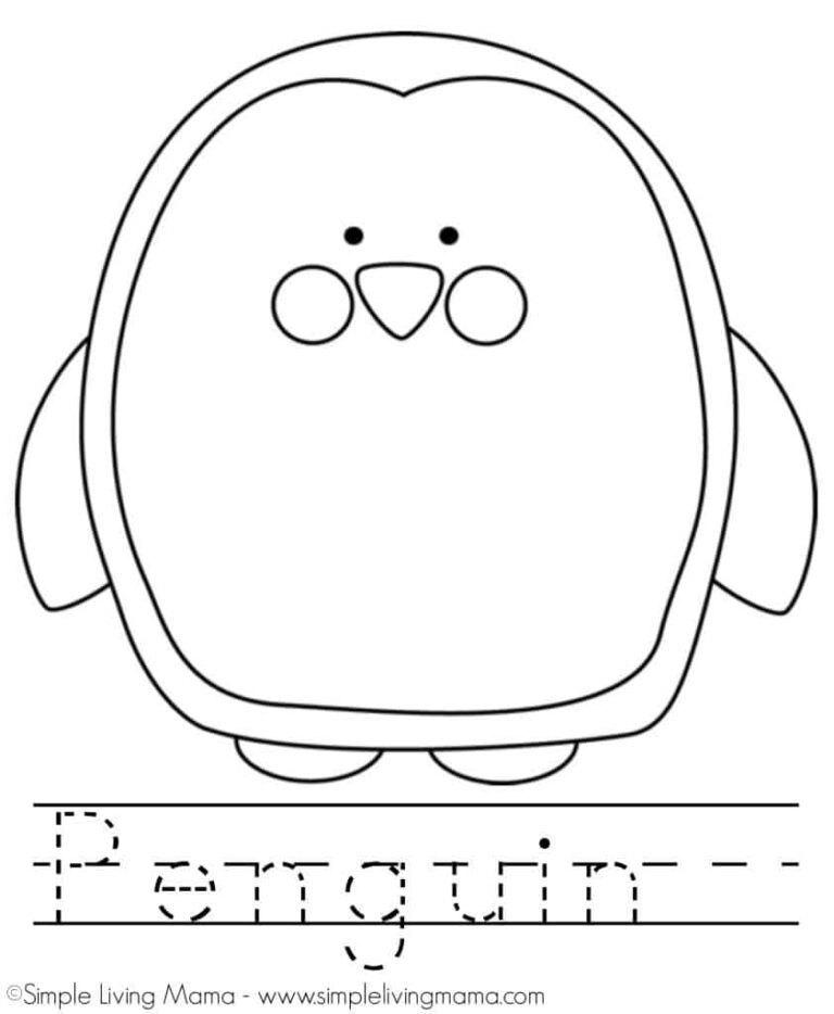 10+ Cute Printable Penguin Coloring Pages for Kids – Simple Mom Project