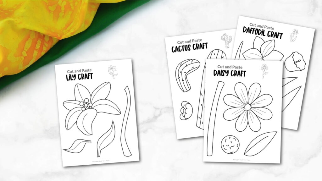 Flower Cut and Paste Printable Templates Bundle – Simple Mom Project