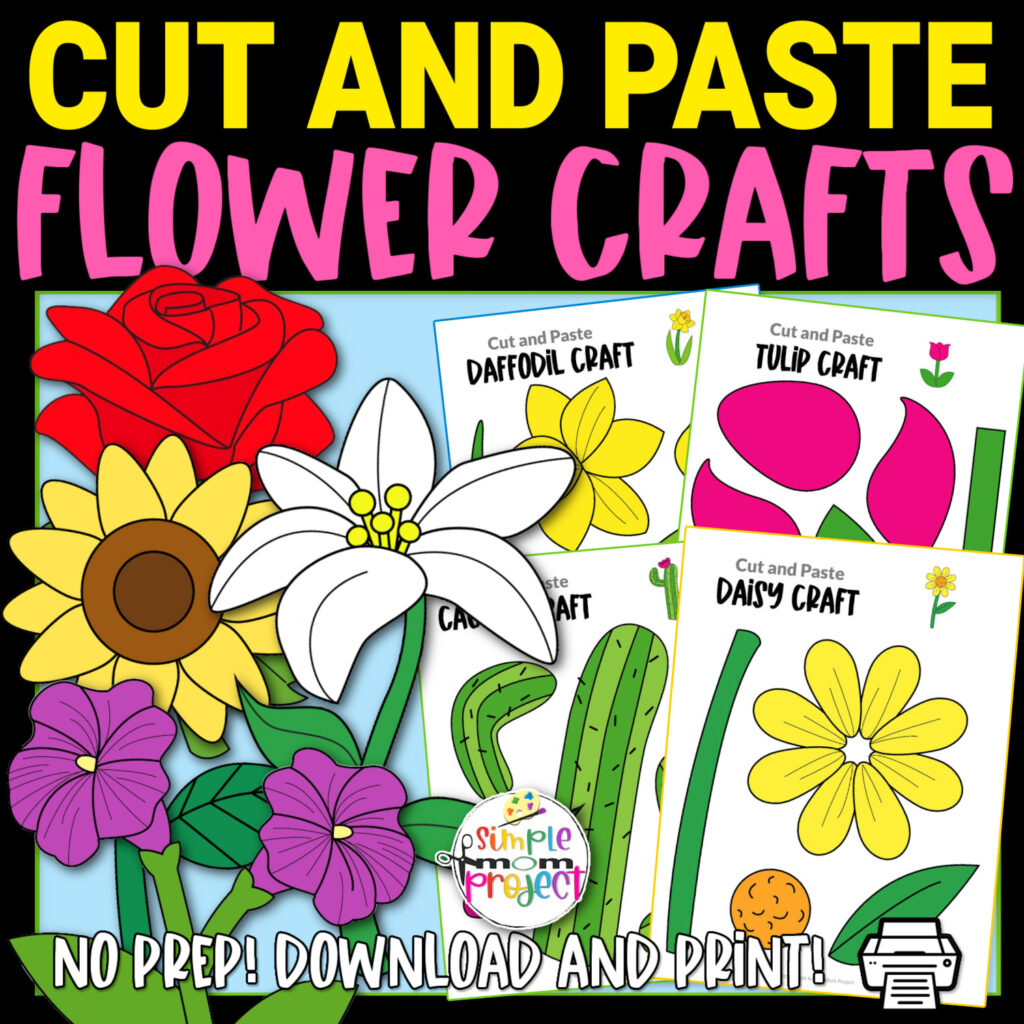 Flower Cut and Paste Printable Templates Bundle – Simple Mom Project