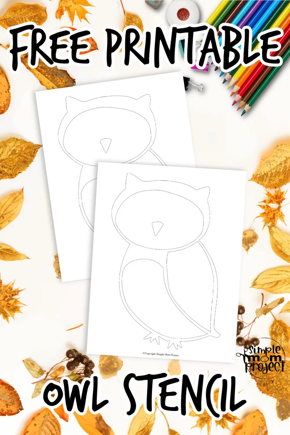 Free Printable Owl Stencil Coloring Templates - Simple Mom Project