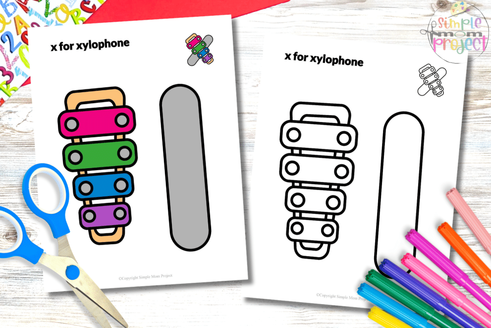 Free Printable Lowercase x Xylophone Craft for Kids & Teachers - Simple ...