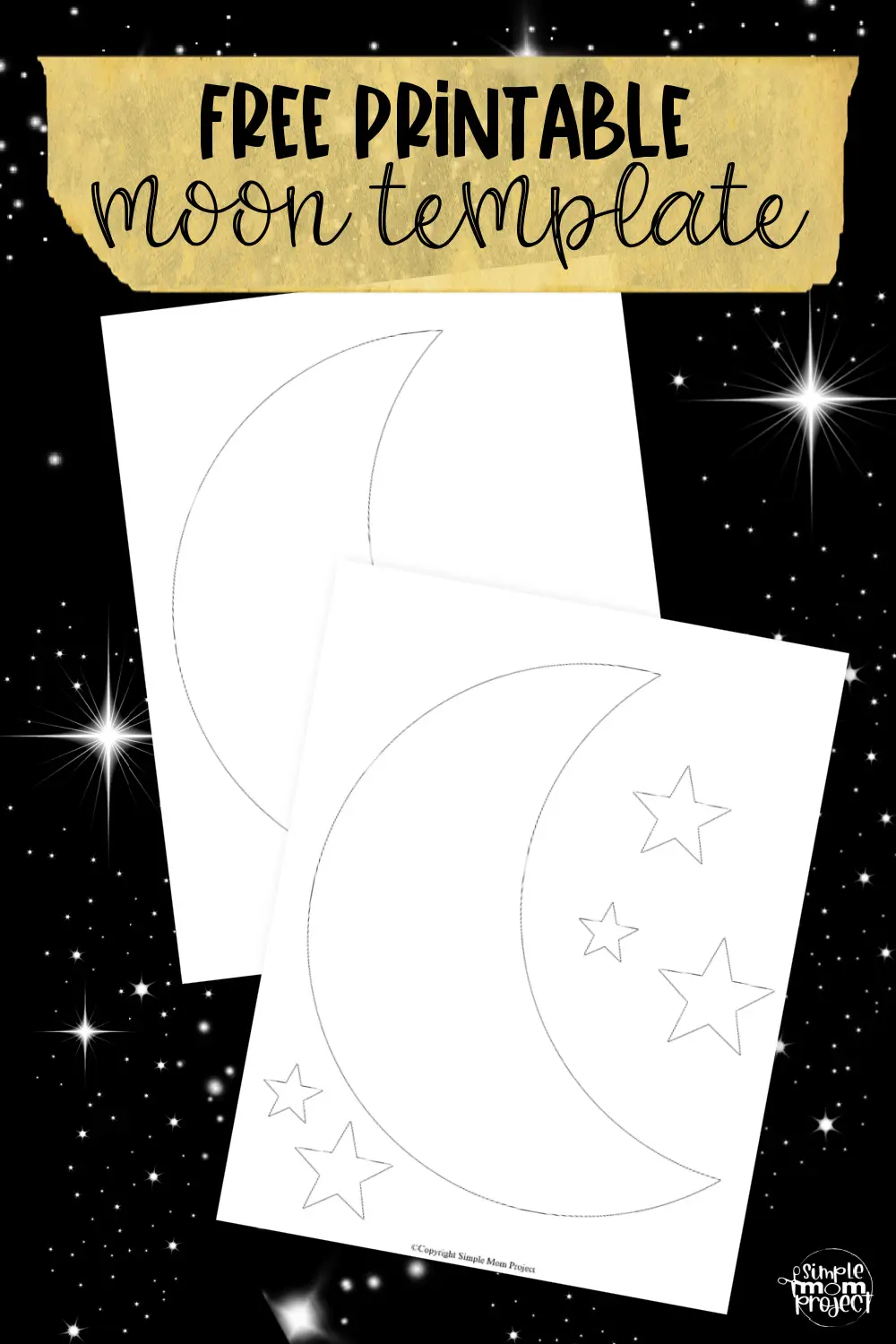 Free Printable Crescent Moon Stencil Template - Simple Mom Project