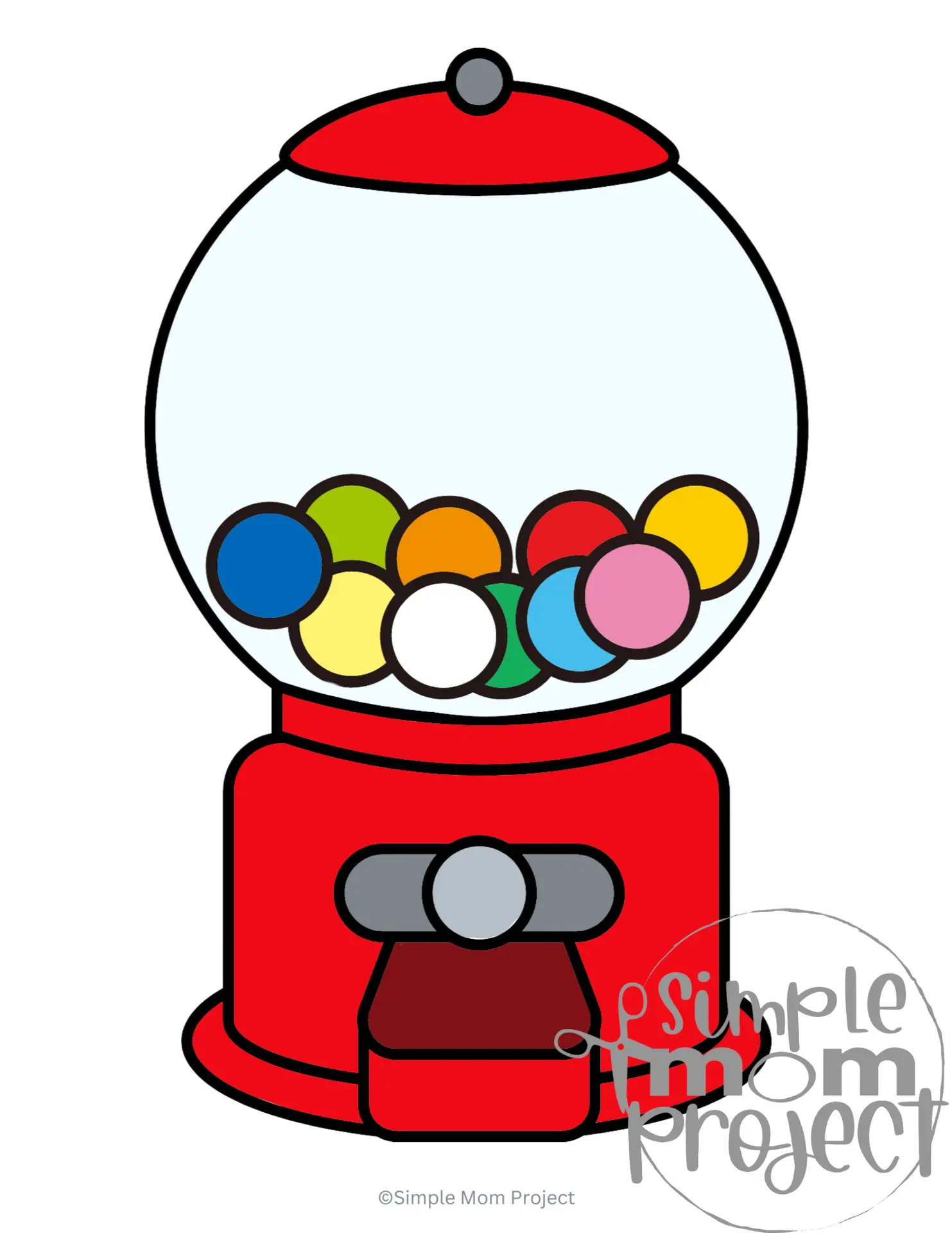 Printable Gumball Machine Craft Template – Simple Mom Project