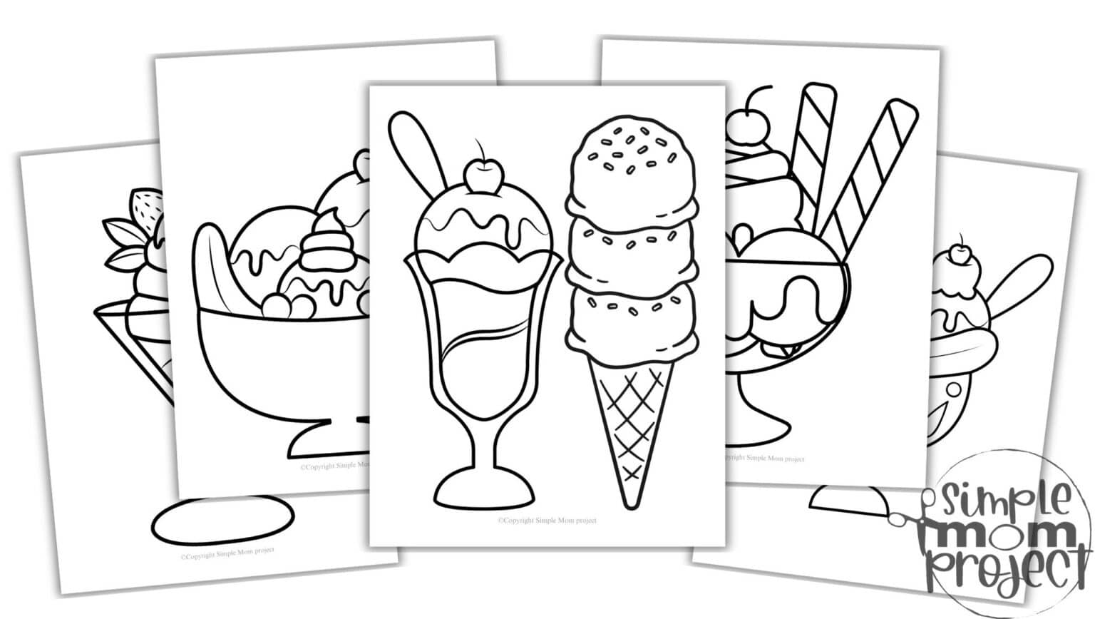 Free Printable Ice Cream Sundae Coloring Page - Simple Mom Project