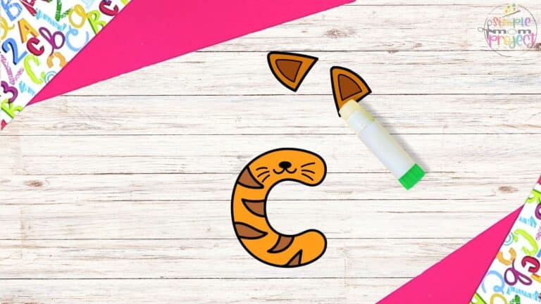 Free Printable Lowercase Letter c for Cat Craft - Simple Mom Project