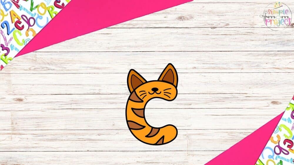 Free Printable Lowercase Letter c for Cat Craft - Simple Mom Project
