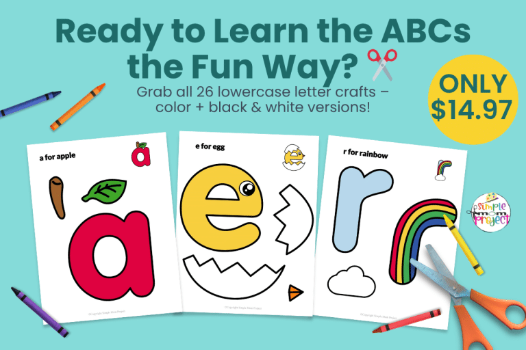 Free Printable Lowercase Letter a for Apple Craft - Simple Mom Project