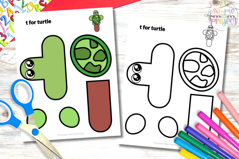 Free Printable Lowercase t Turtle Craft for Kids & Teachers - Simple ...