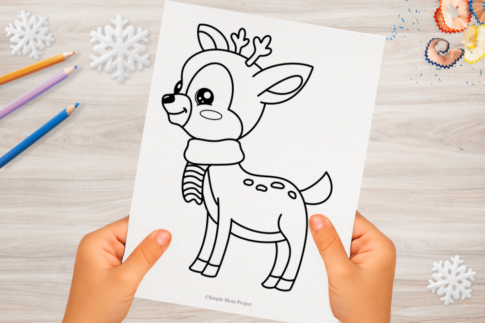Cute Free Printable Winter Reindeer Template for Kids Crafts - Simple ...