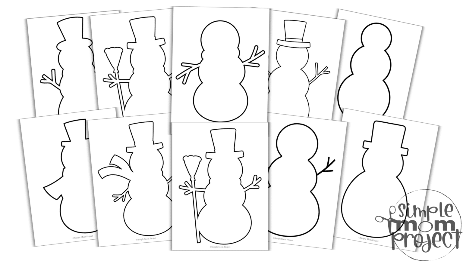 Free Printable Snowman Silhouette Template for Kids - Simple Mom Project