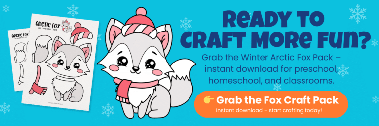 Free Printable Winter Arctic Fox Template (Easy Winter Activity for ...