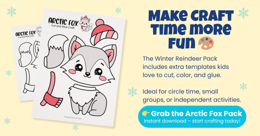 Fun and Easy Winter Arctic Fox Printable Template for Kids - Simple Mom ...