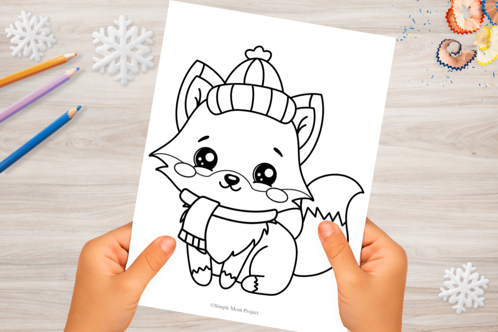 Simple and Sweet Winter Fox Printable Template - Simple Mom Project