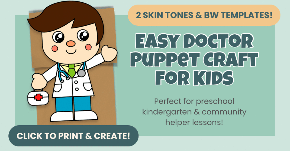 Printable Doctor Puppet Craft for Kids – Cut and Paste Community Helper ...