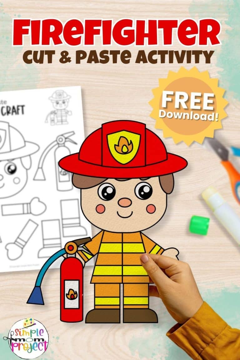 Firefighter Community Helper Craft – Free Printable Template - Simple ...