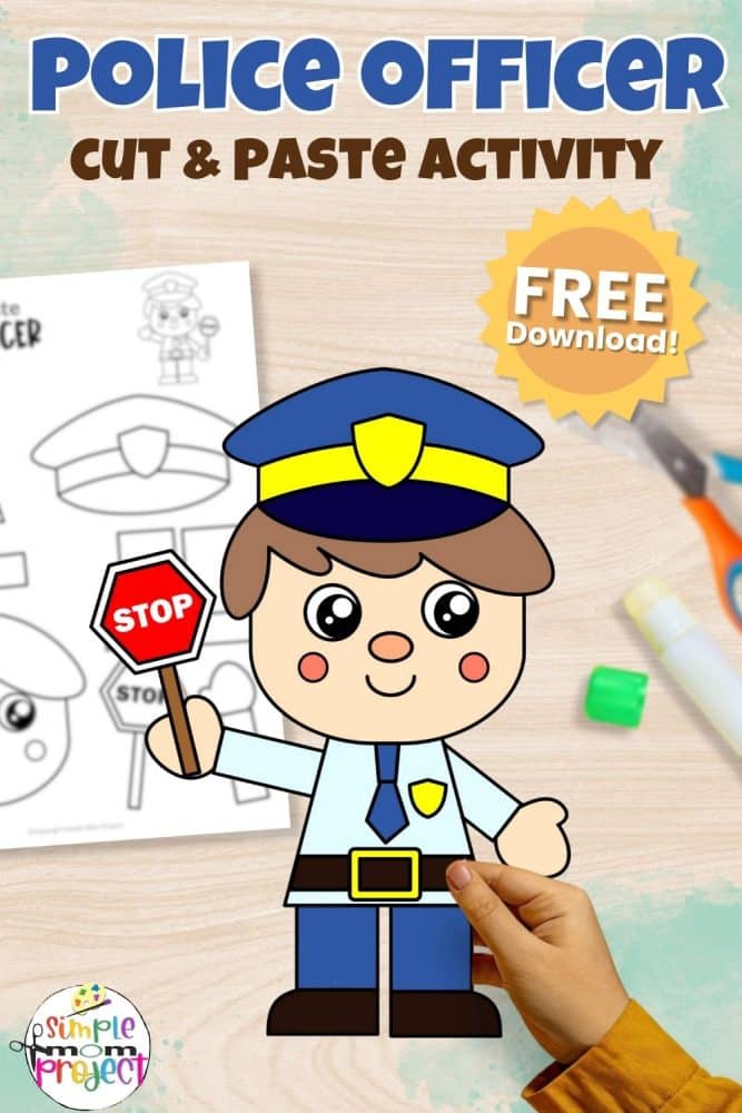 Free Printable Police Officer Craft Template (Easy Community Helper ...