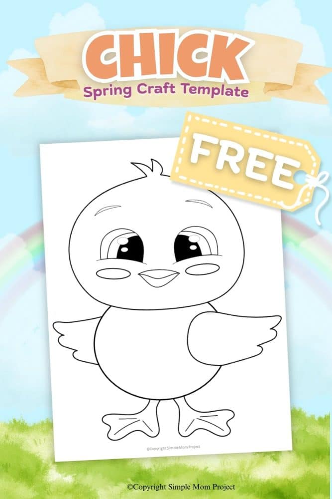 Free Baby Chick Coloring Page for Spring Coloring Fun - Simple Mom Project