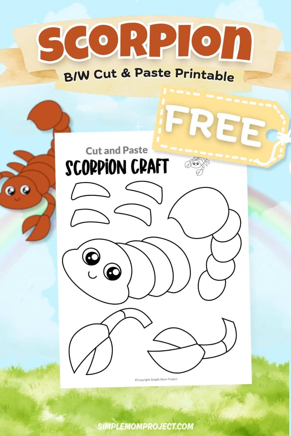 Free Printable Scorpion Craft Template (Easy Bug Activity for Kids ...