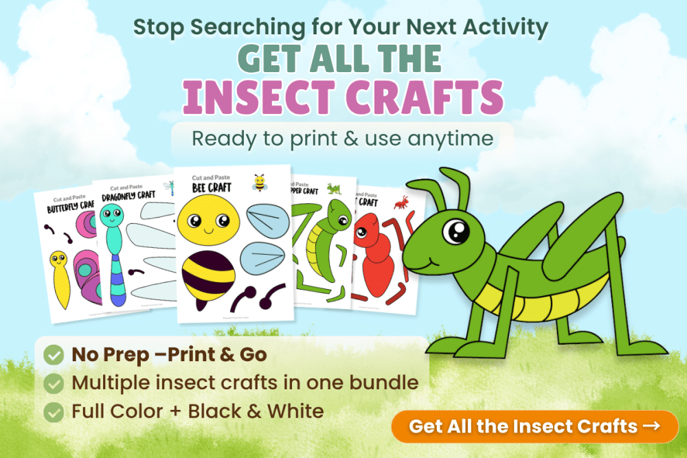 Free Grasshopper Craft Template for Kids (Fun Insect Printable Activity ...