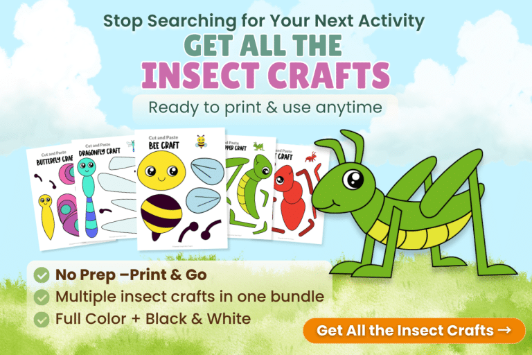 Free Grasshopper Craft Template for Kids (Fun Insect Printable Activity ...