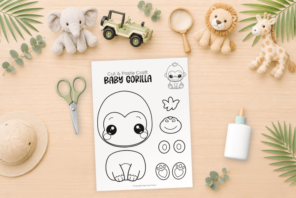 Free Printable Baby Gorilla Craft Template (Easy Activity for Kids ...