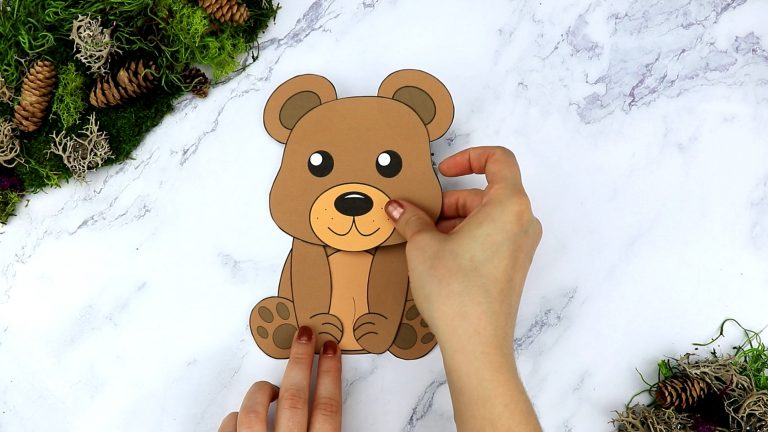 Free Printable Woodland Cut and Paste Bear Craft