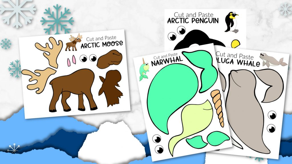 Arctic Animal Cut and Paste Bundle Sales Page – Simple Mom Project