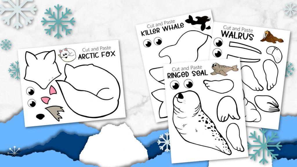 Arctic Animal Cut and Paste Bundle Sales Page – Simple Mom Project