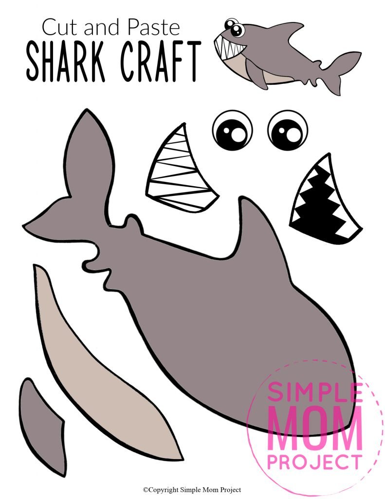 Adorable Shark Craft for Kids with Free Template – Simple Mom Project