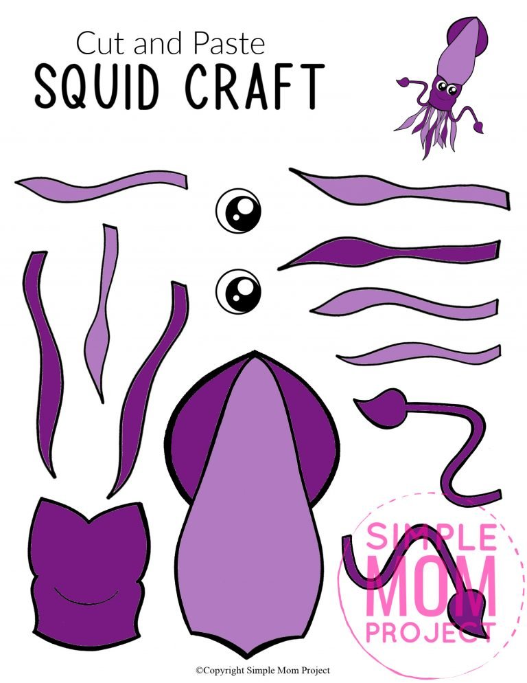 Easy DiY Squid Craft for Kids with Free Squid Template