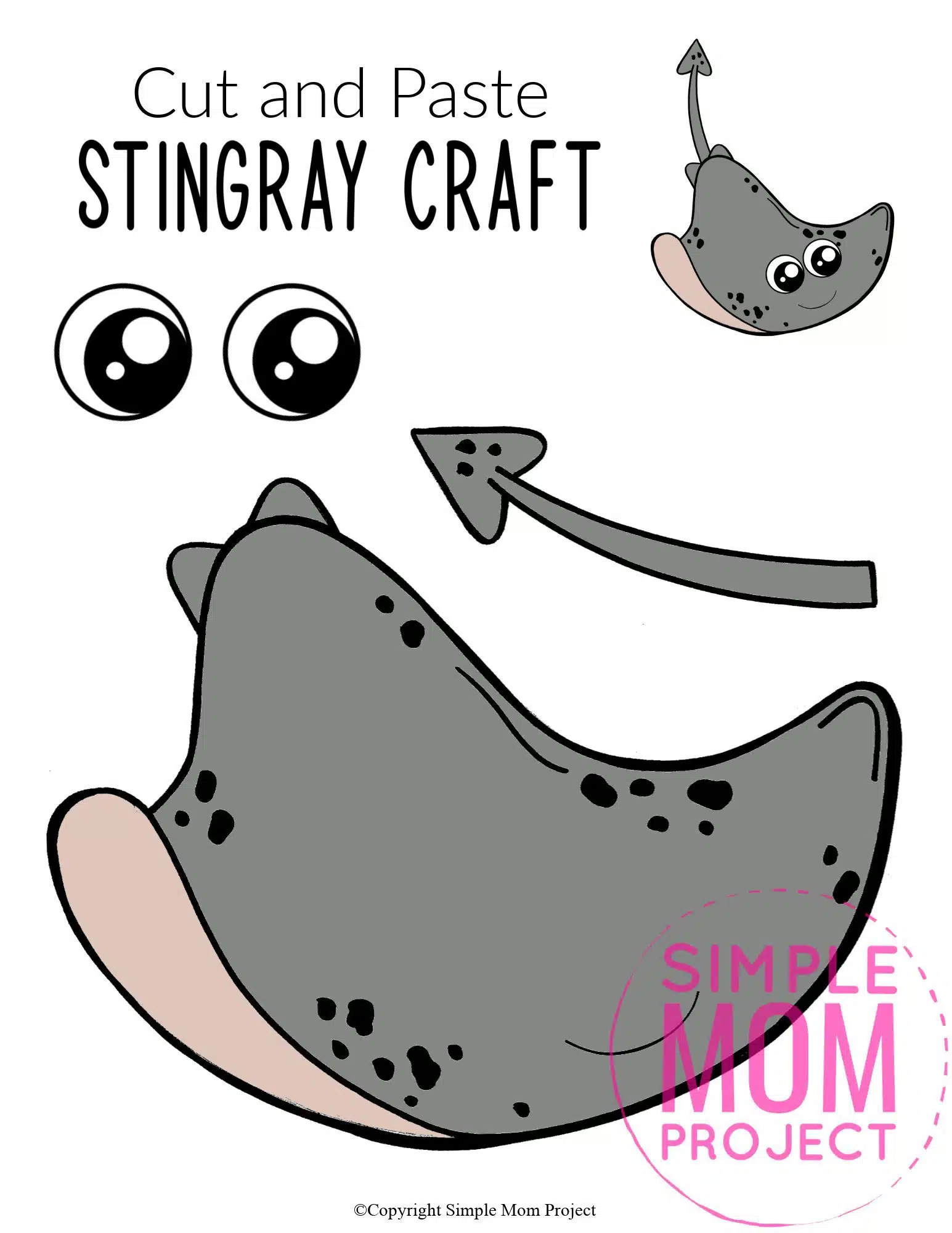 Free Printable Stingray Craft for Kids with Template – Simple Mom Project