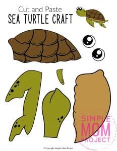 Cut and Paste Sea Turtle Craft for Kids with Free Template – Simple Mom ...